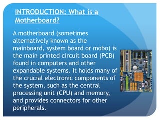 prefinal lecture 2 motherboard and its components.pptx