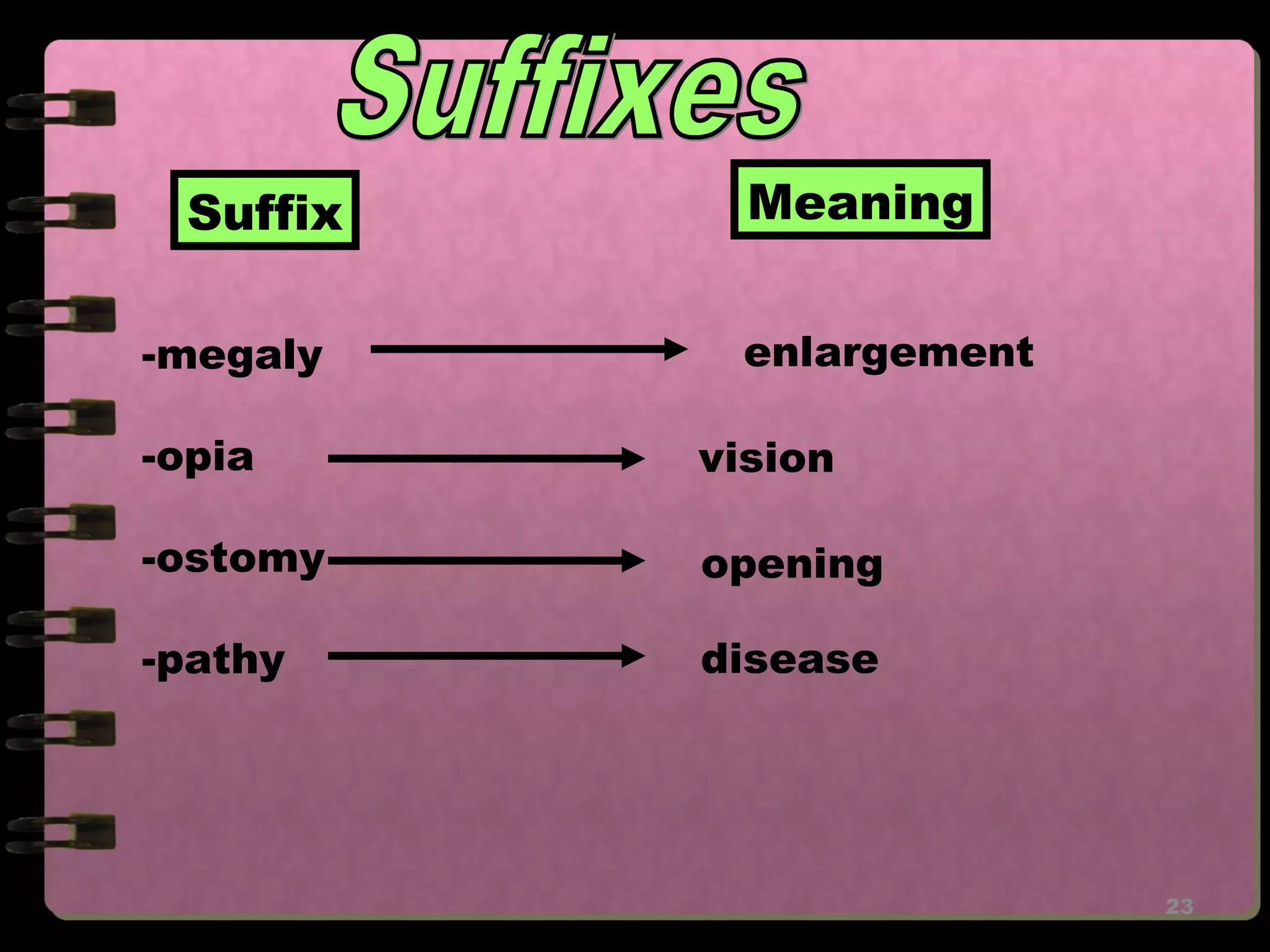 medical terms- Prefix and suffixes | PPT