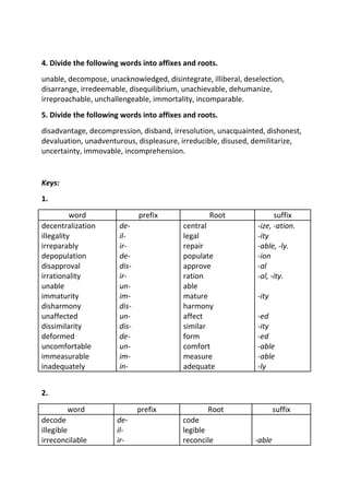 Prefixes,suffixes and prepositions | PDF