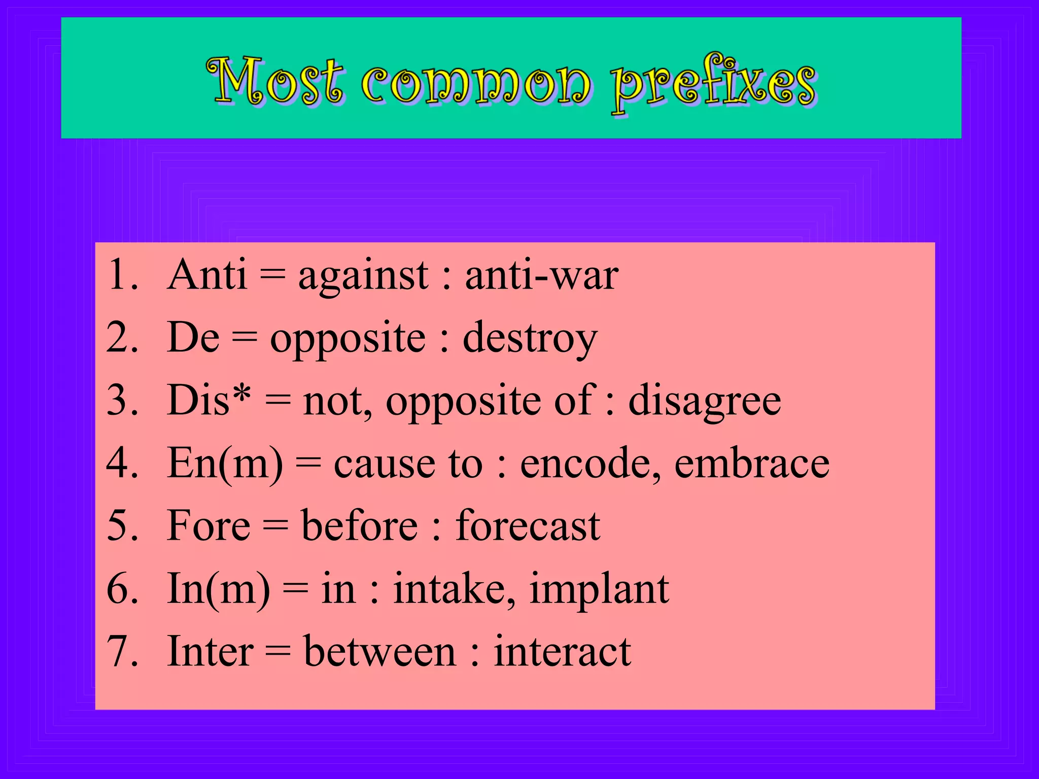 Prefixes | PPT