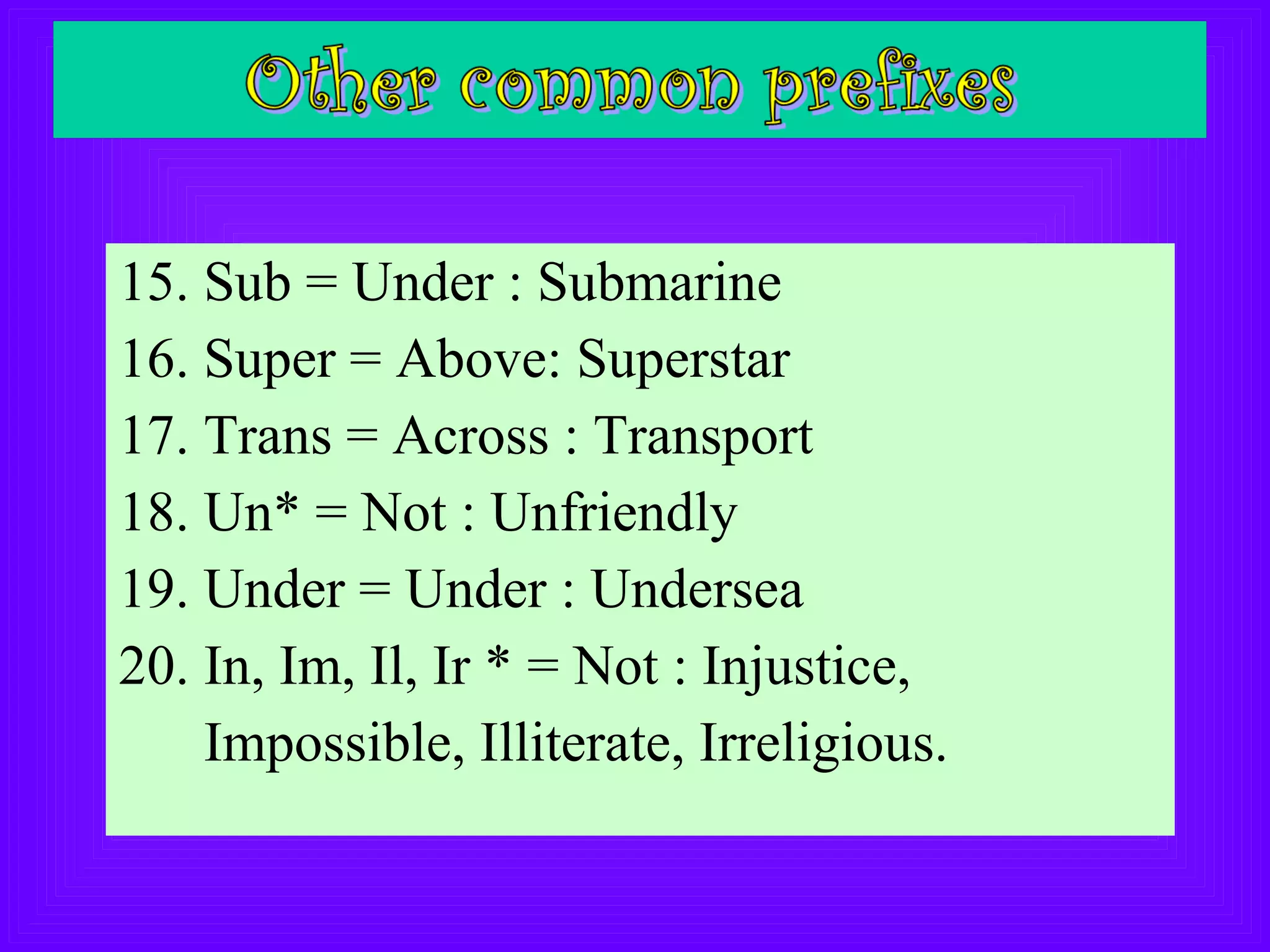 Prefixes | PPT