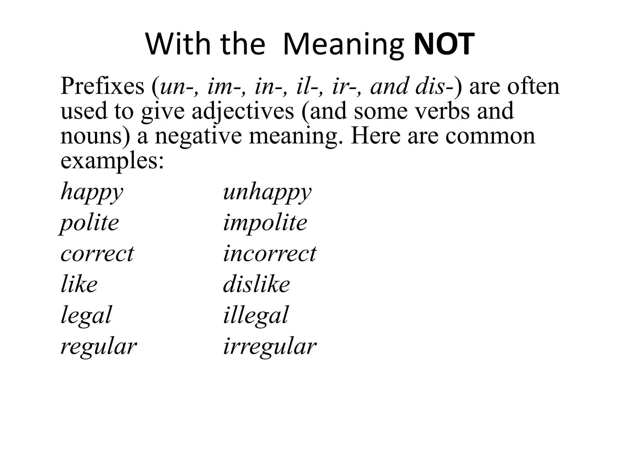 Prefixes | PPTX