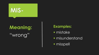 English Prefixes to Improve Your Vocabulary | PPTX