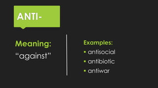 English Prefixes to Improve Your Vocabulary | PPTX