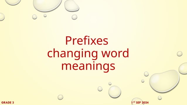 prefixes.pptx prefixes un- mis- prefixes | PPTX