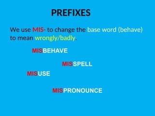prefixes-and-suffixes in making a sentences | PPT