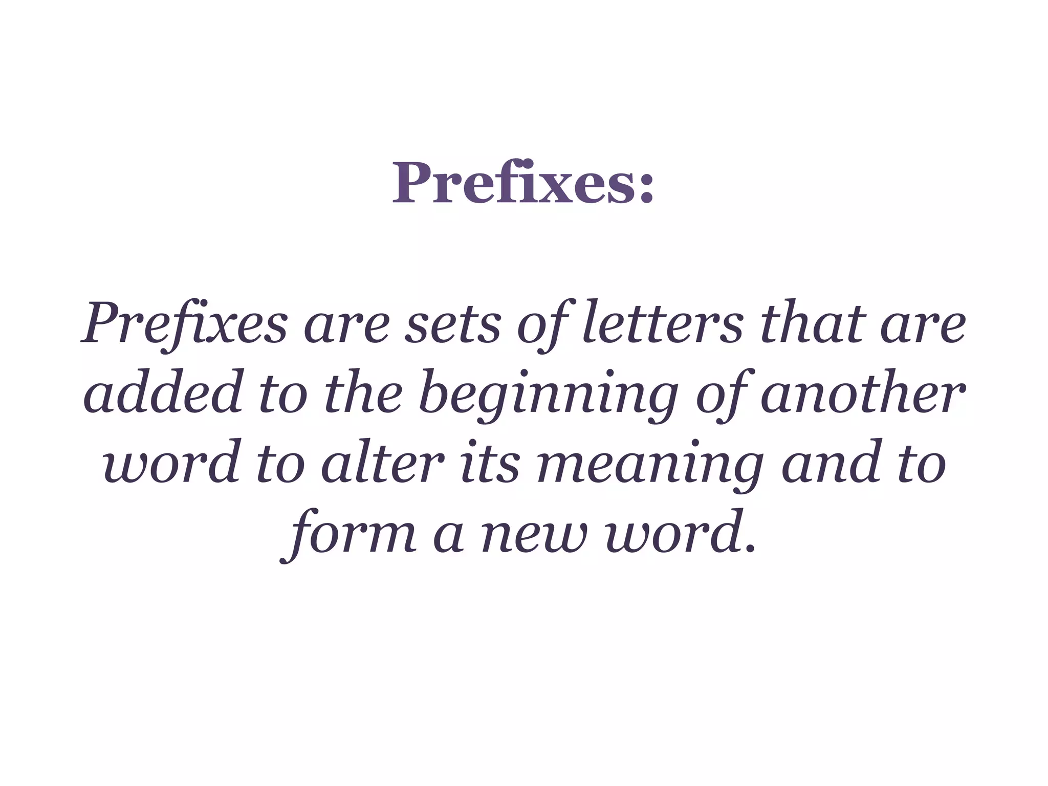 Prefixes and suffixes | PPTX