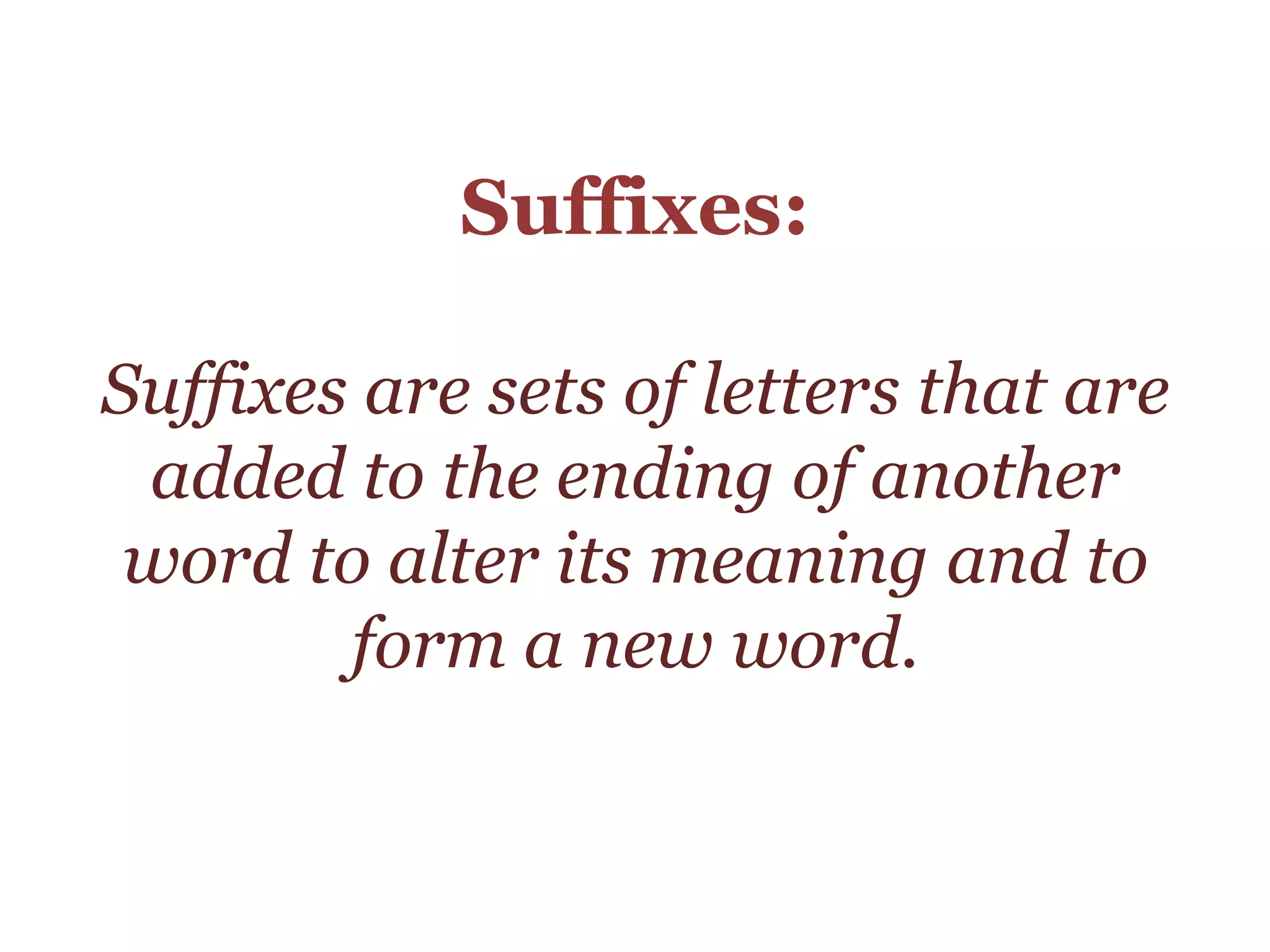 Prefixes and suffixes | PPT
