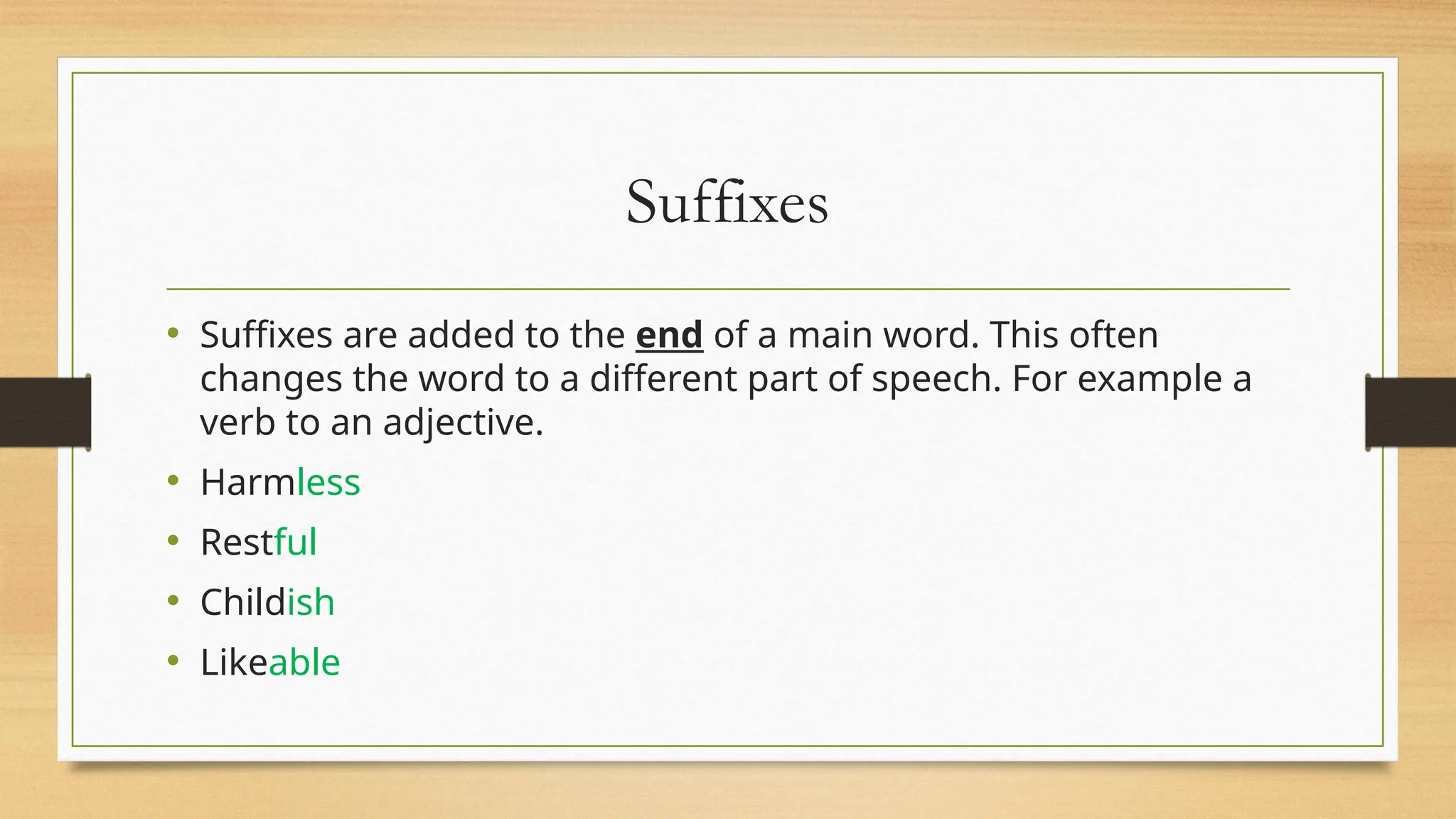 Prefixes and suffixes.pptx prefixes and sufixxes prefixes ans | PPTX