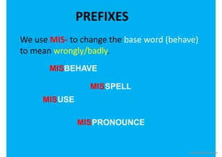 Prefixes and Suffixes: grammar structure | PDF