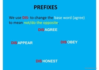 Prefixes and Suffixes: grammar structure | PDF
