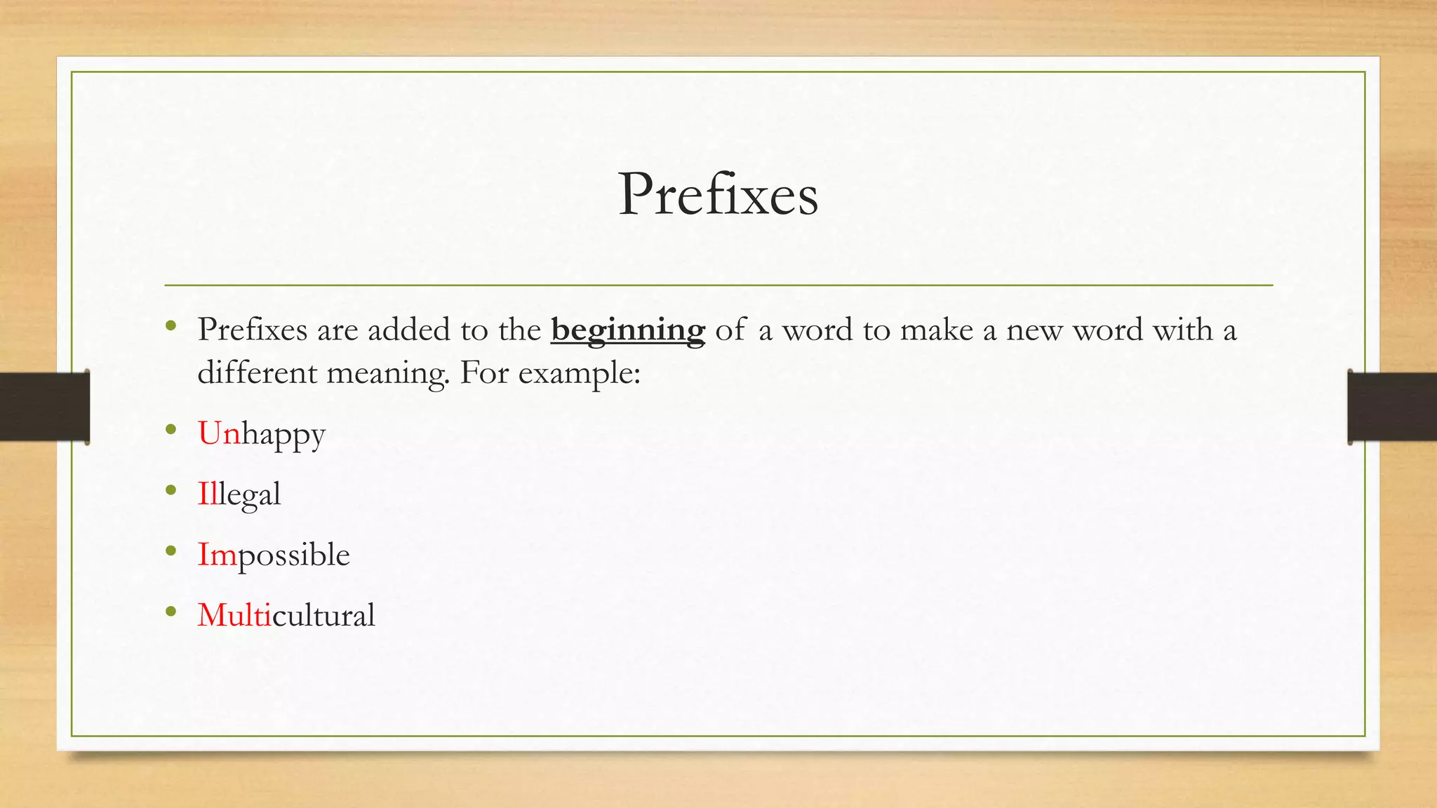 Prefixes and suffixes ppt | PPTX