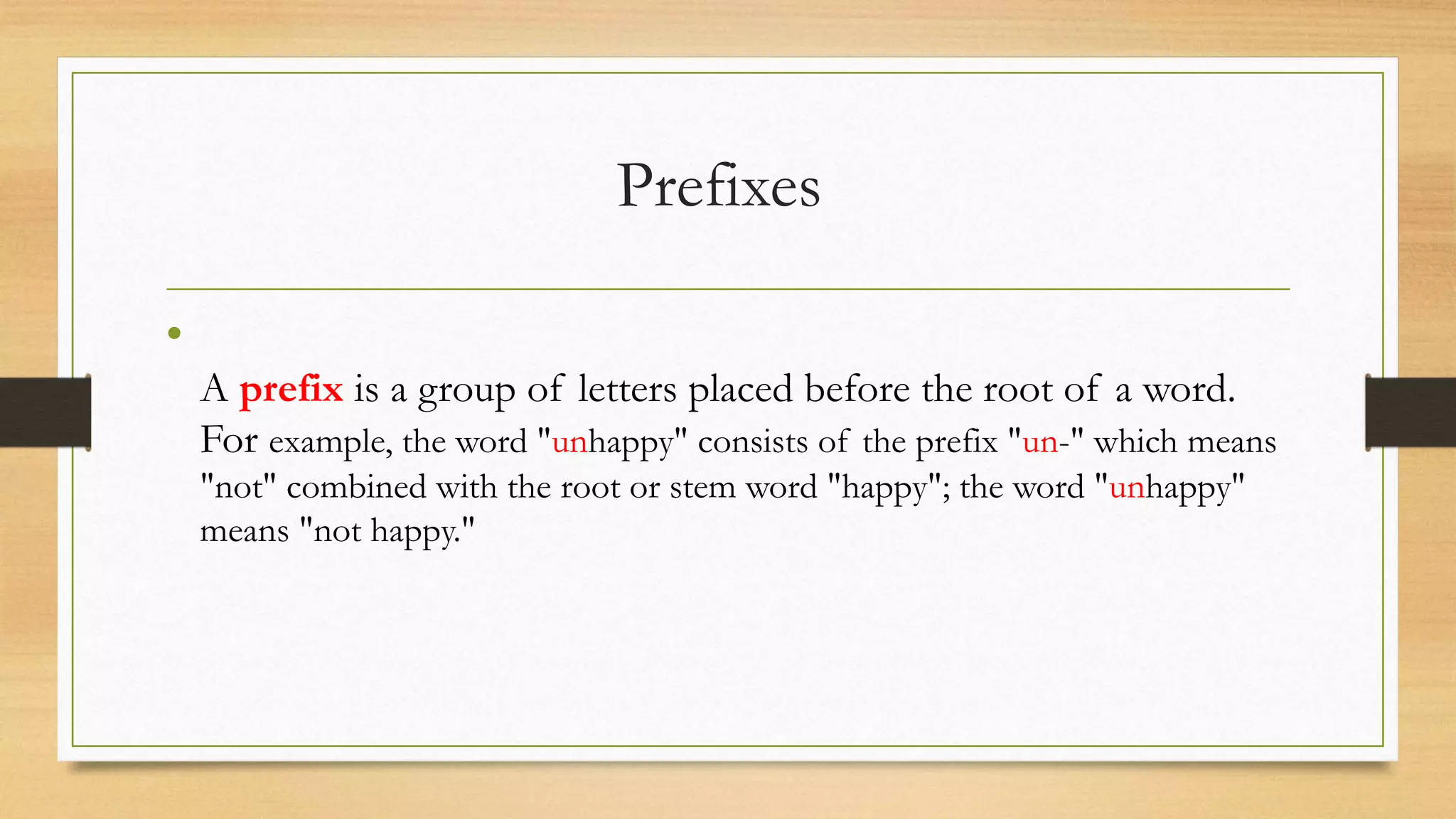 Prefixes and suffixes ppt | PPTX