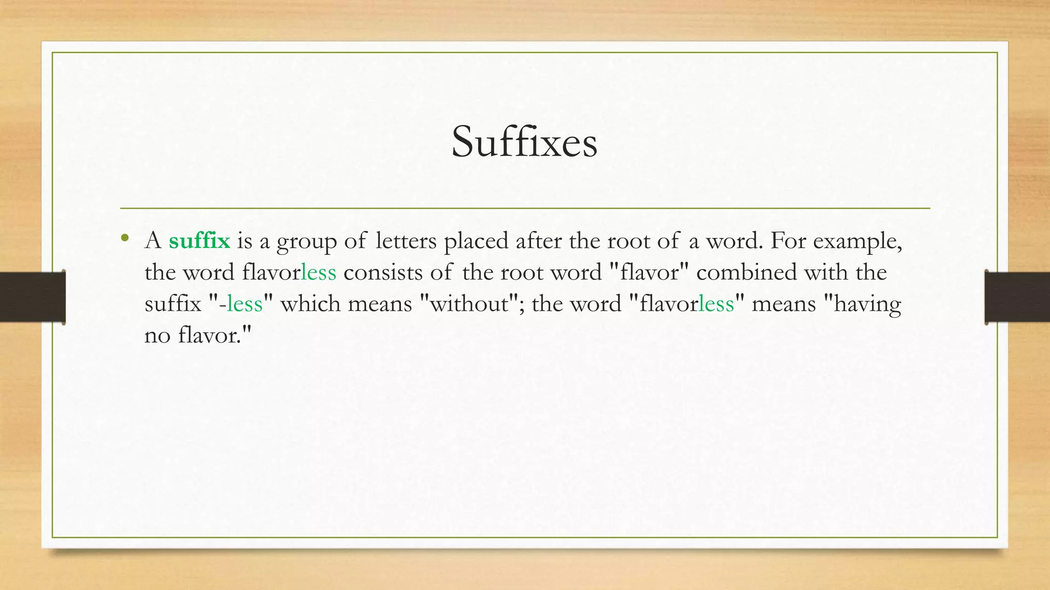 Prefixes and suffixes ppt | PPTX