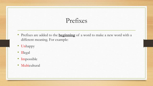 Prefixes and suffixes ppt | PPTX