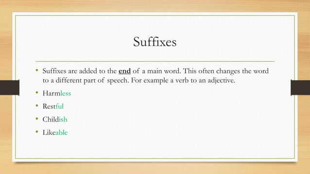 Prefixes and suffixes ppt | PPTX