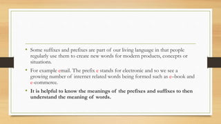 Prefixes and suffixes ppt | PPTX