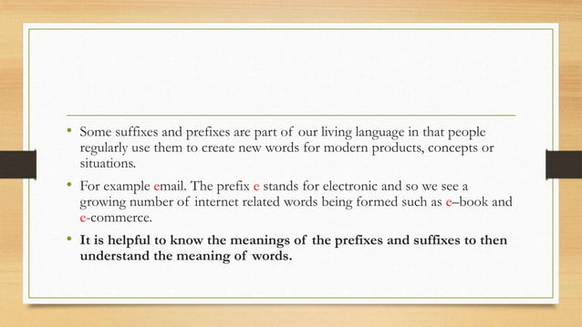Prefixes and suffixes ppt | PPTX