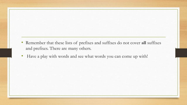 Prefixes and suffixes ppt | PPTX