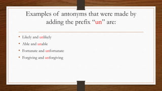 Prefixes and suffixes usage | PPT