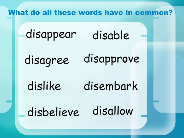 Prefixes dis | PPT