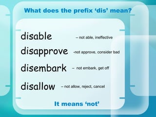 Prefixes dis | PPT