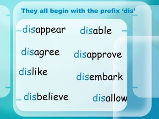 Prefixes dis | PPT