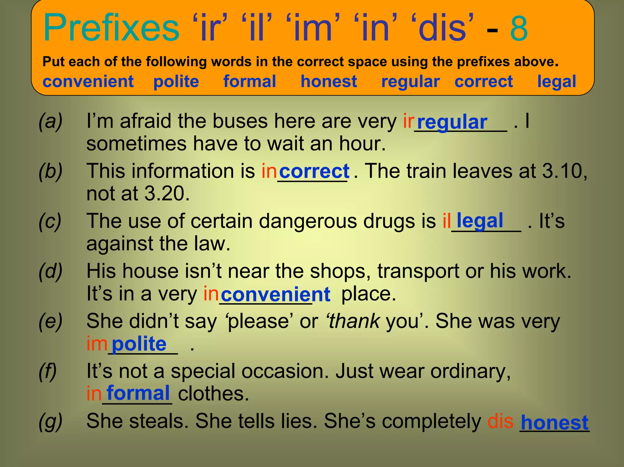Prefixes opposites | PDF