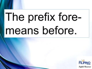 Prefixes related to position | PPT