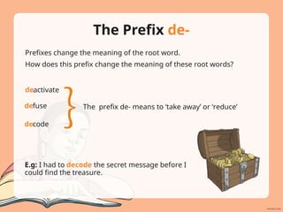 Understanding Verb Prefixes: de-, dis-, mis-, over-, and re- | PPT