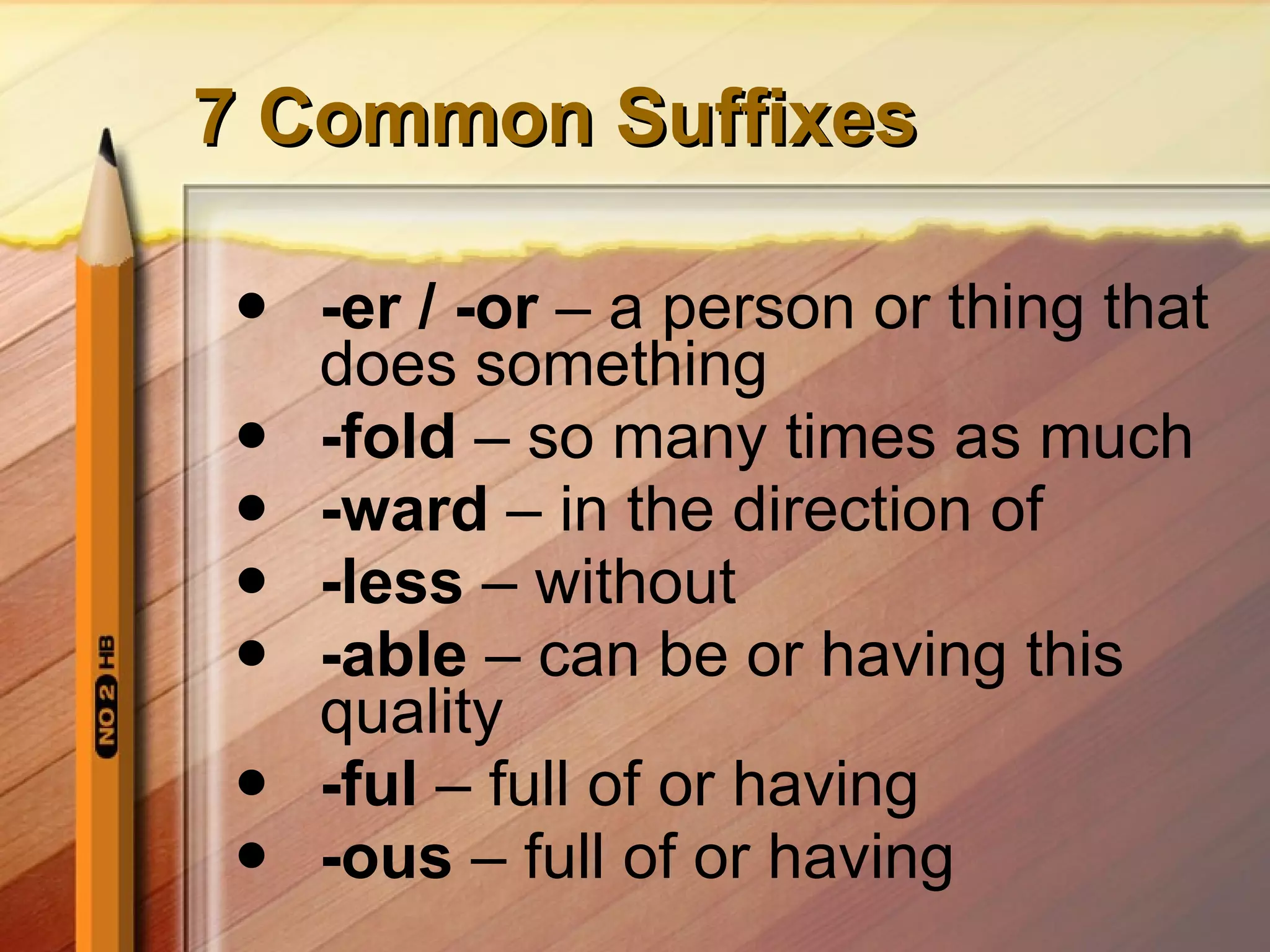Prefixes & Suffixes | PPT