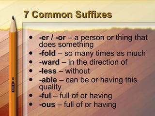 Prefixes & Suffixes | PPT