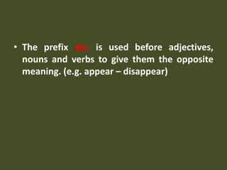 Prefixes suffixes | PPTX