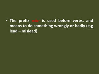 Prefixes suffixes | PPT