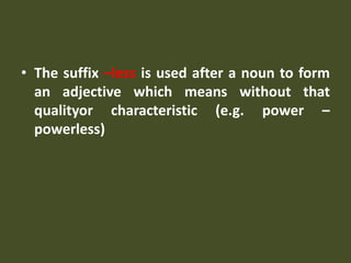 Prefixes suffixes | PPT