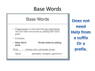 Prefixes, suffixes and root words | PPT