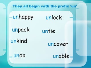 Prefixes un | PPT
