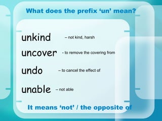 Prefixes un | PPT