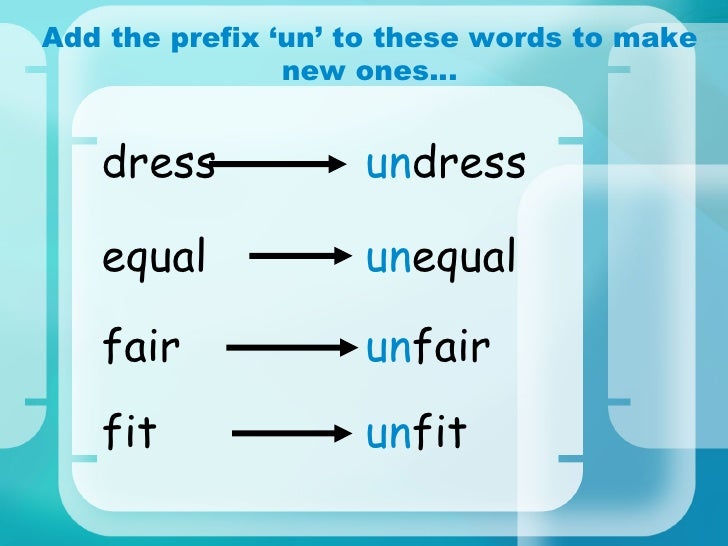Prefixes un