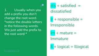 Prefixes with adjectives | PPTX