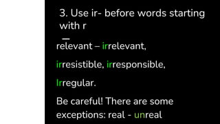 Prefixes with adjectives | PPTX