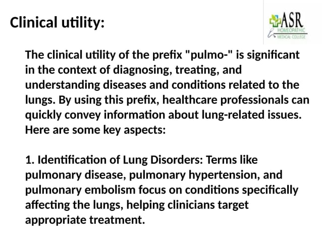 Presentation of prefix pulmo and prefix reno | PPT