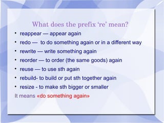 Prefix re- | PPT