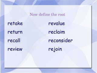 Prefix re- | PPT