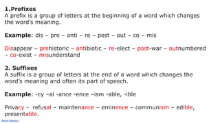 prefix suffix. GRAMMAR LESSON UNITED KINGDOM | PPTX
