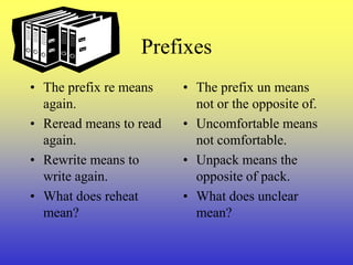 Prefix, Suffix, And Base Words | PPTX