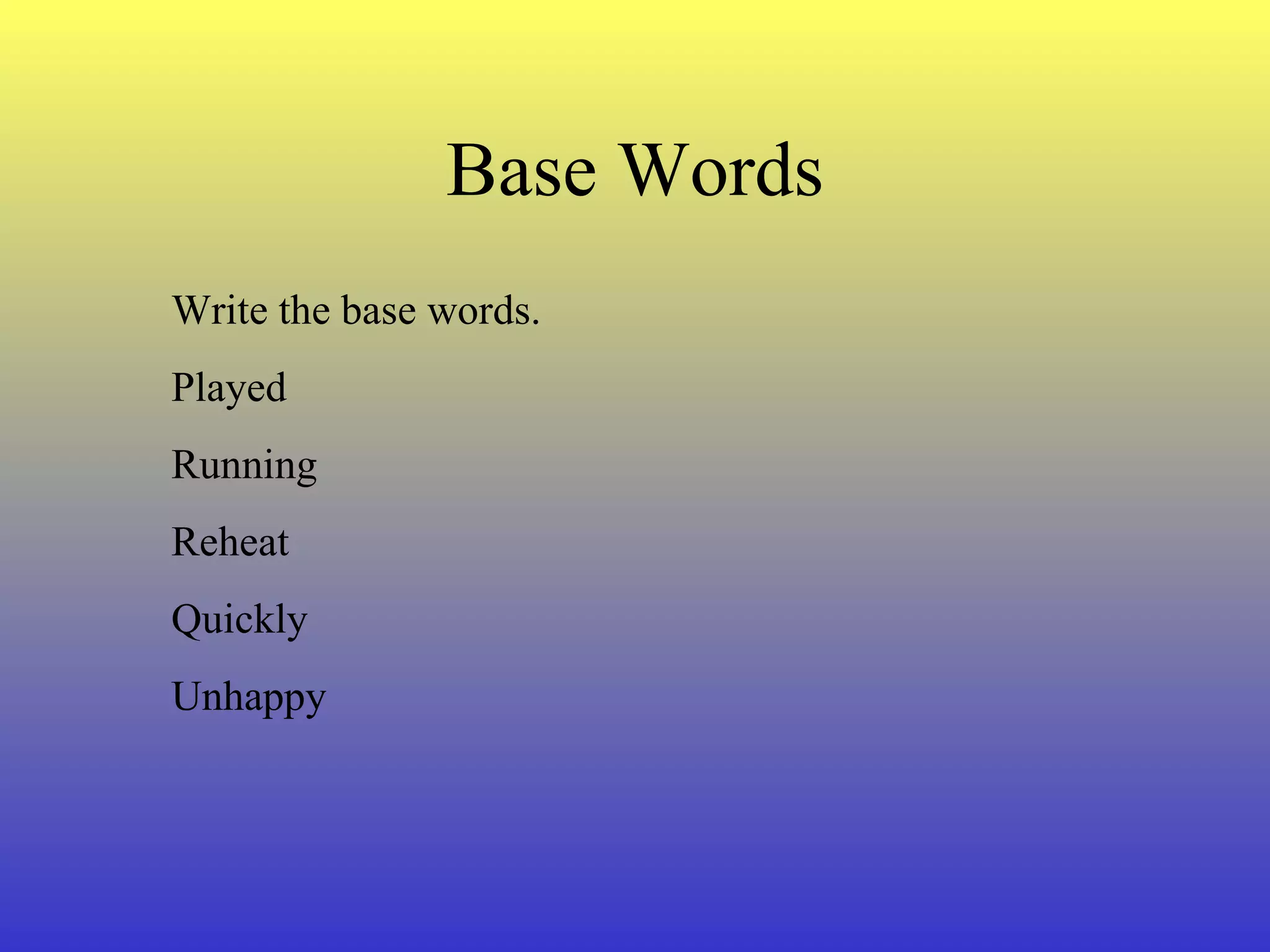 Prefix, suffix, and base words | PPT