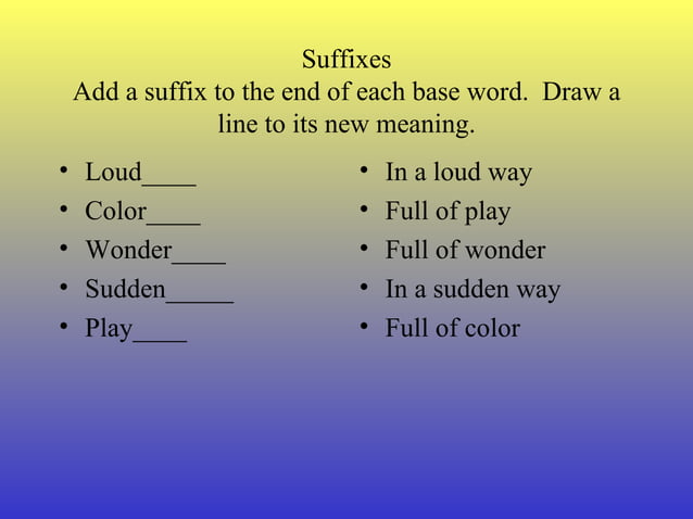 Prefix, suffix, and base words | PPT