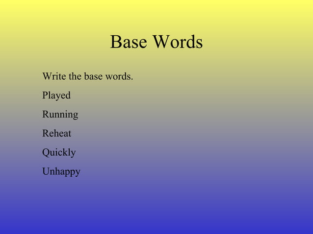 Prefix, suffix, and base words | PPT