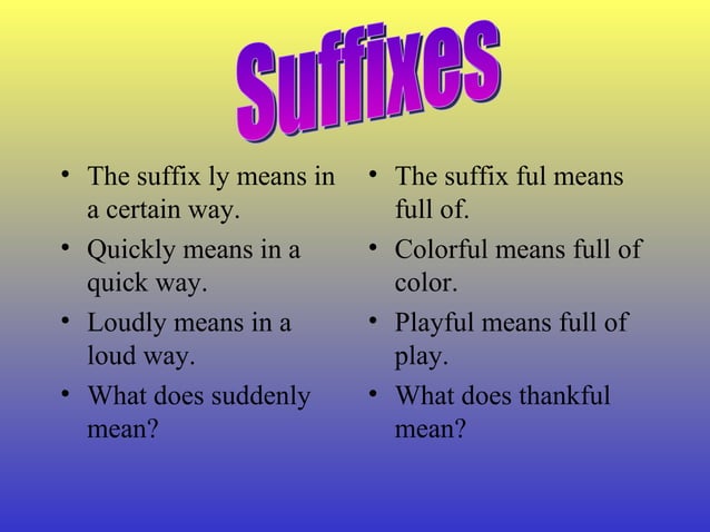 Prefix, suffix, and base words | PPT